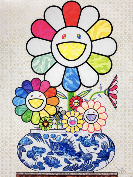 Murakami Flowers in a Qinghua Vase by Takashi Murakami – YangGallery